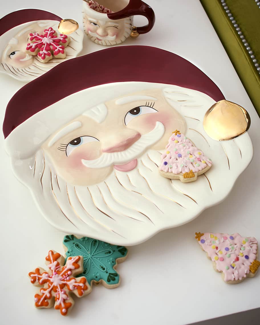 Glitterville Red Papa Noel Christmas Platter | Neiman Marcus