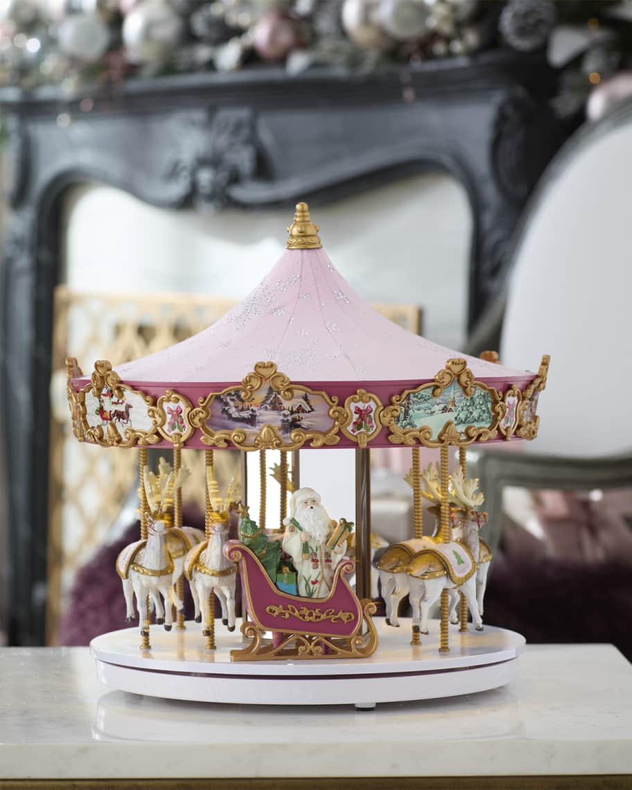 Mr Christmas Pink Swarovski Crystal Snowflake Carousel | Neiman Marcus