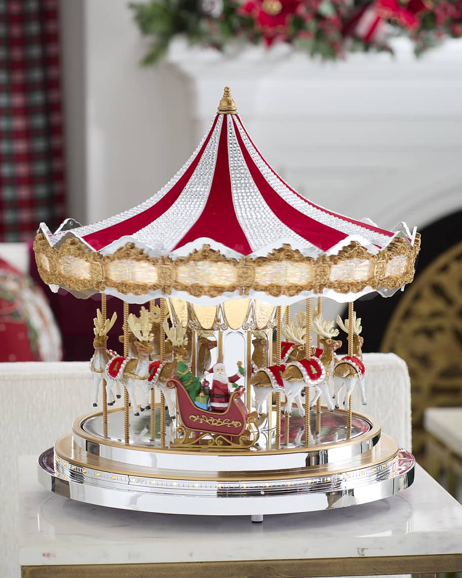 Mr Christmas Metallic Dazzle Swarovski Crystal Christmas Carousel ...