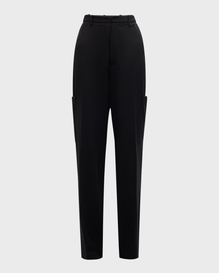 LAPOINTE Mid-Rise Leg-Pocket Tapered-Leg Tech Twill Pants | Neiman Marcus