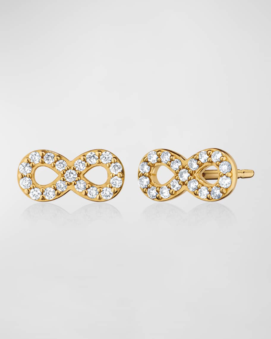 Monica Rich Kosann 18K Yellow Gold Diamond Infinity Earring | Neiman Marcus