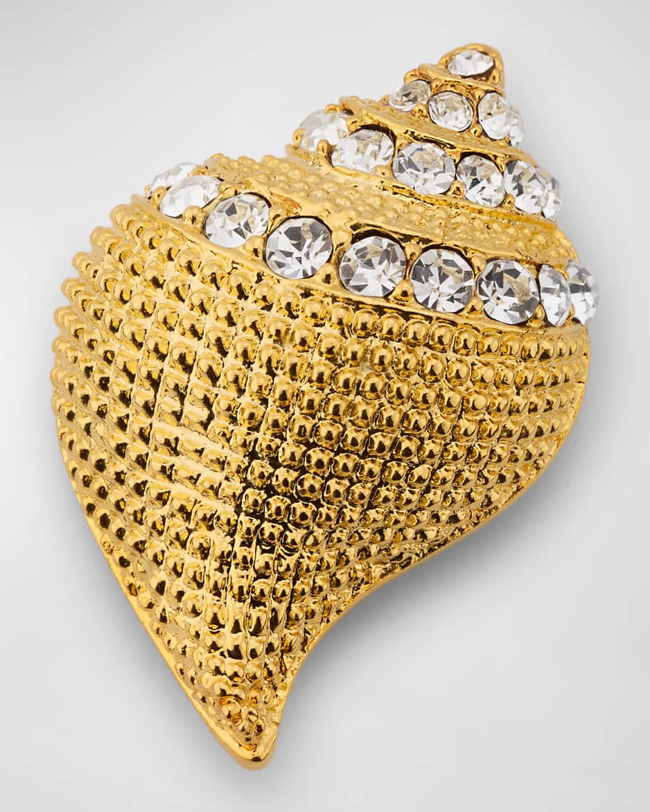 Kenneth Jay Lane Seashell with Crystal Accent Pin | Neiman Marcus