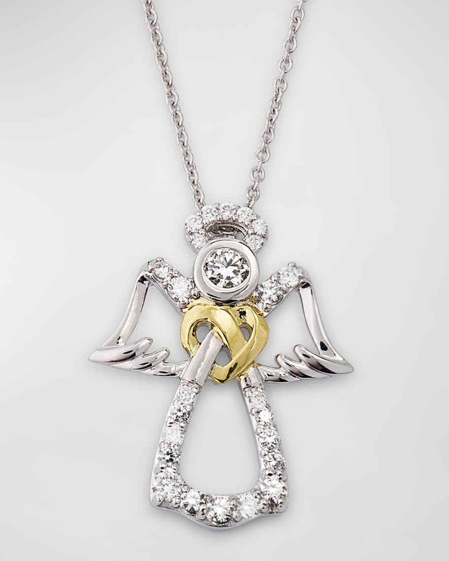Roberto Coin 18K Gold Diamond Angel Pendant Necklace | Neiman Marcus
