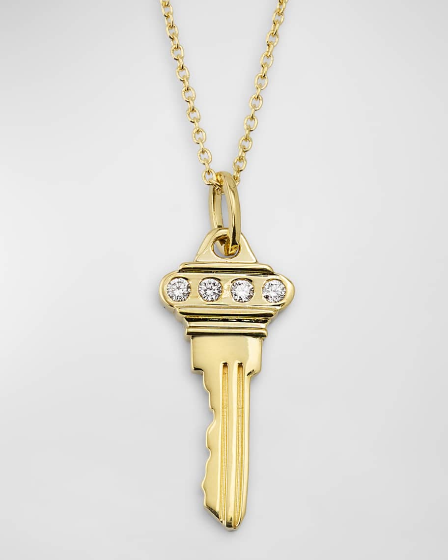 Roberto Coin 18K Key Pendant Necklace with Diamonds | Neiman Marcus