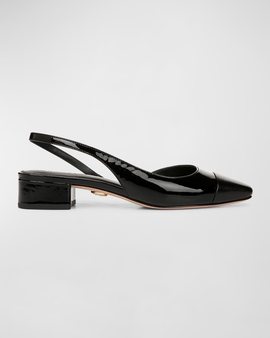 Veronica Beard Cecile Mixed Leather Slingback Flats | Neiman Marcus