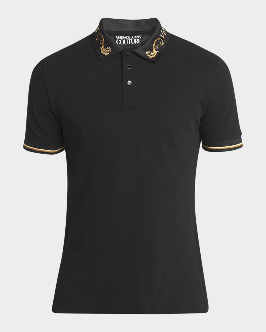Versace Jeans Couture Men's Polo Shirt with Logo Tipping | Neiman Marcus