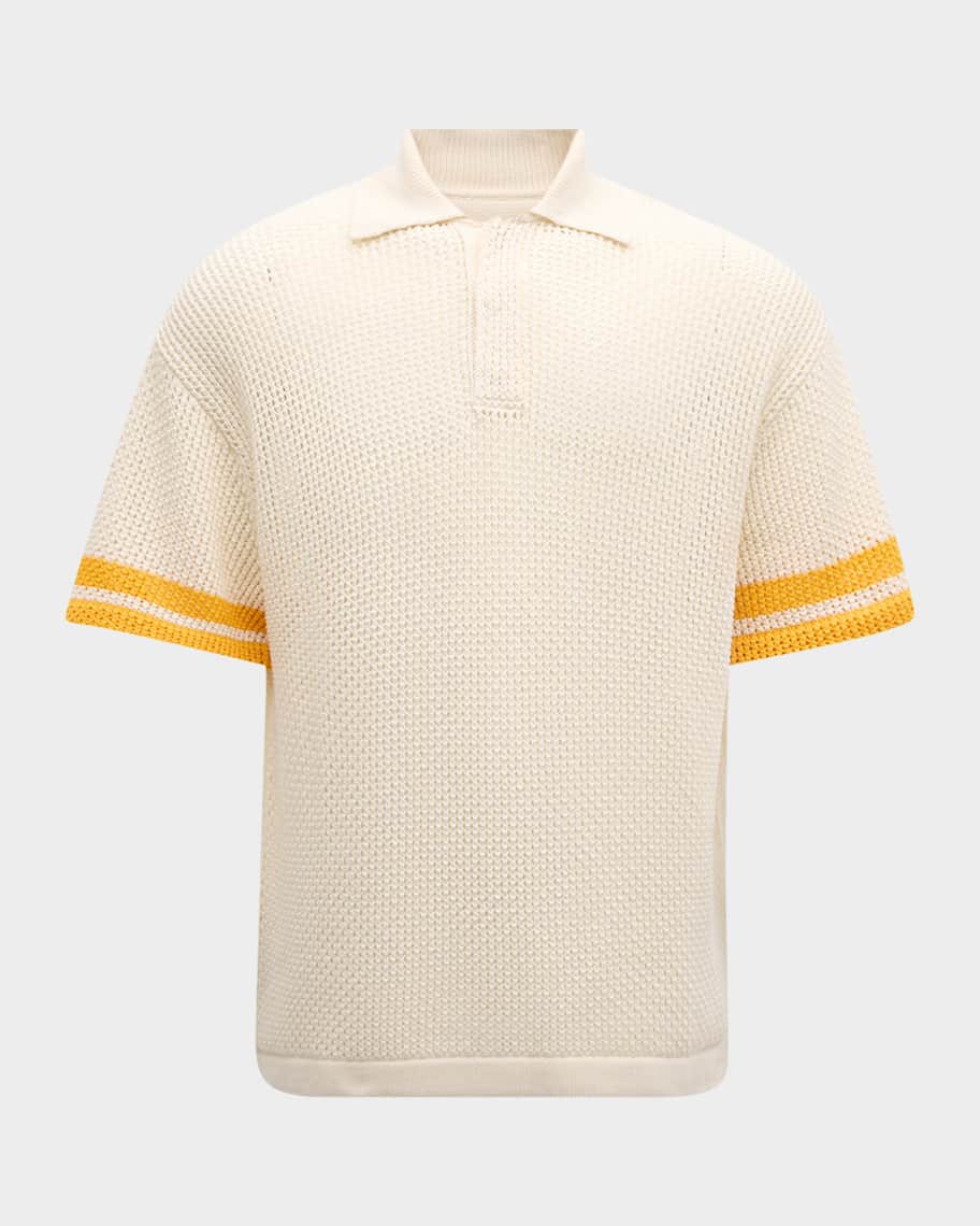 Givenchy Men's Knit Contrast-Cuff Polo Shirt | Neiman Marcus