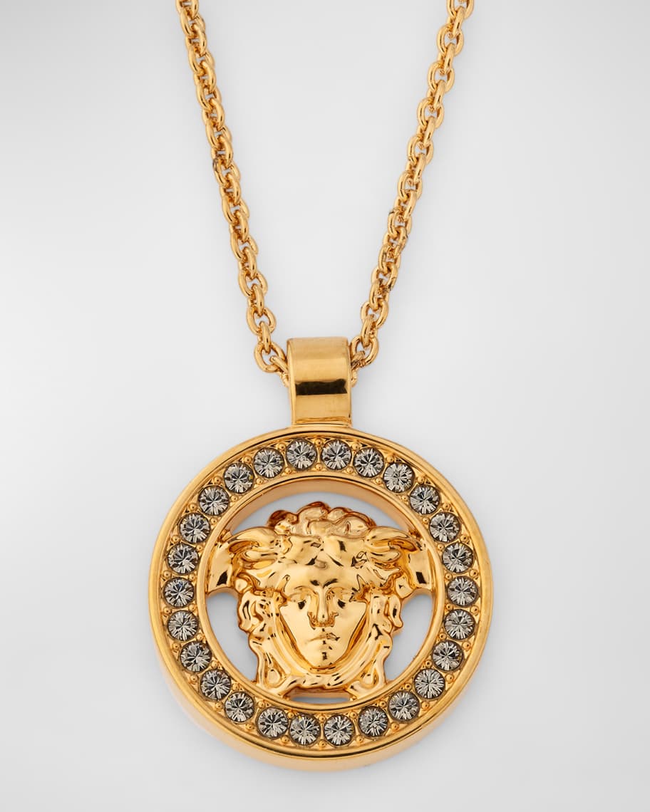 Versace Men's Crystal Medusa Pendant Necklace | Neiman Marcus