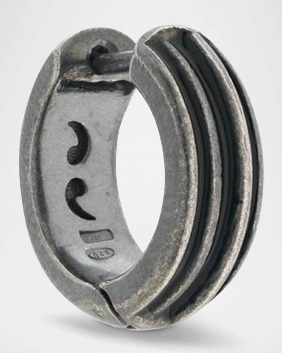 Marco Dal Maso Men's Acies Enameled Silver Mono Huggie Earring, Single ...