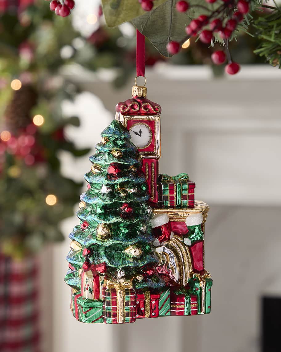 Neiman Marcus Tree, Clock, and Fireplace Christmas Ornament | Neiman Marcus
