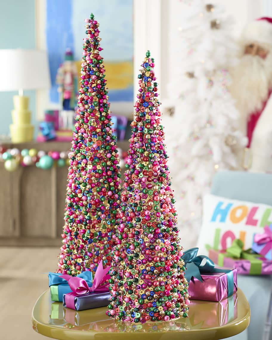 Jim Marvin 24" Bright Christmas Multicolor Beaded Tree | Neiman Marcus