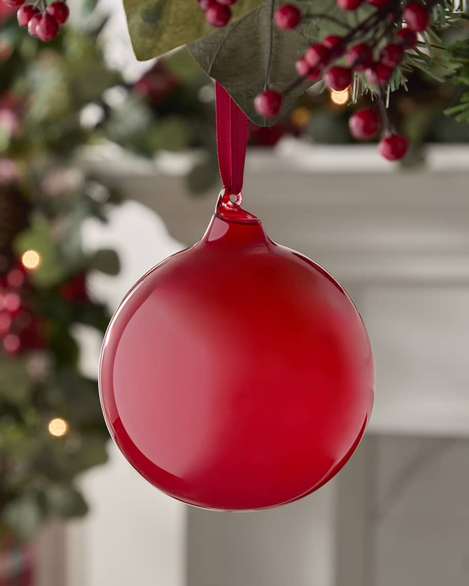 Jim Marvin Red Bubblegum Glass Ball Ornament | Neiman Marcus