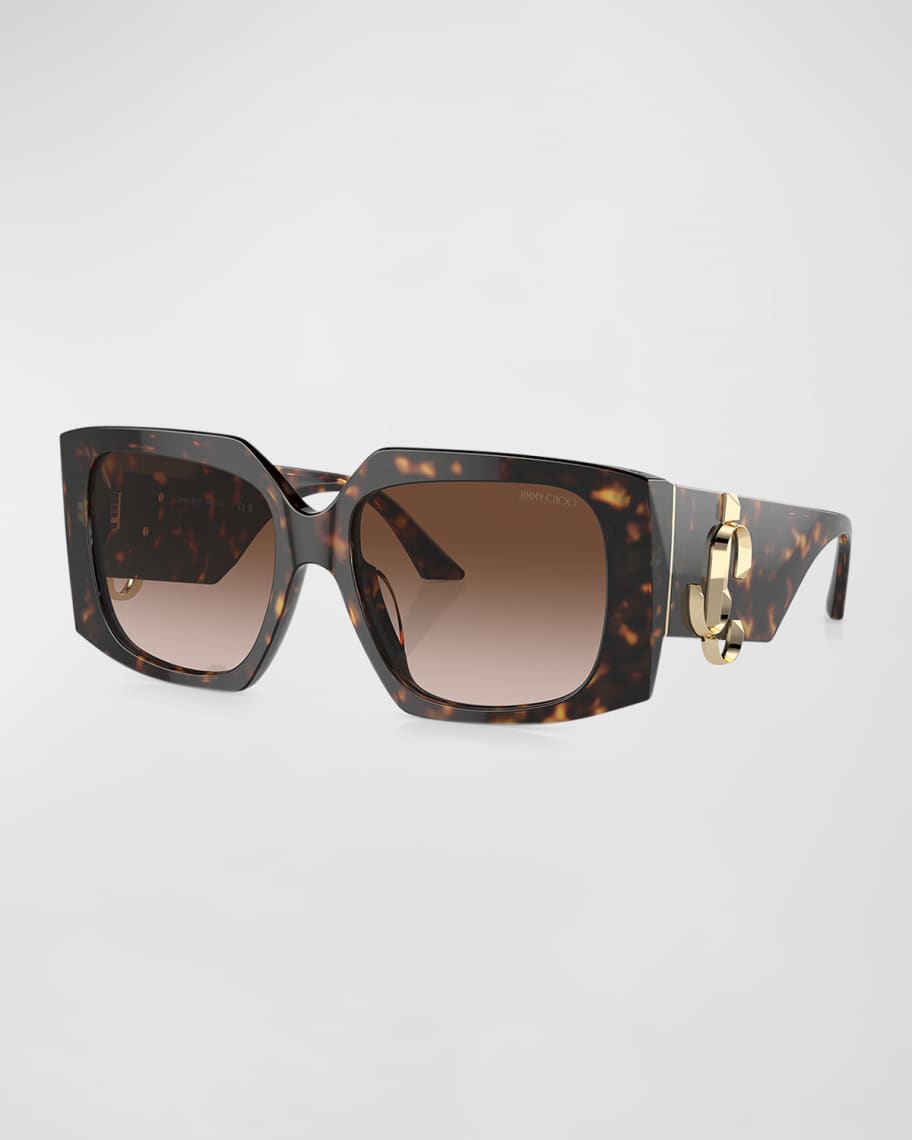 Jimmy Choo JC Logo Acetate Butterfly Sunglasses | Neiman Marcus