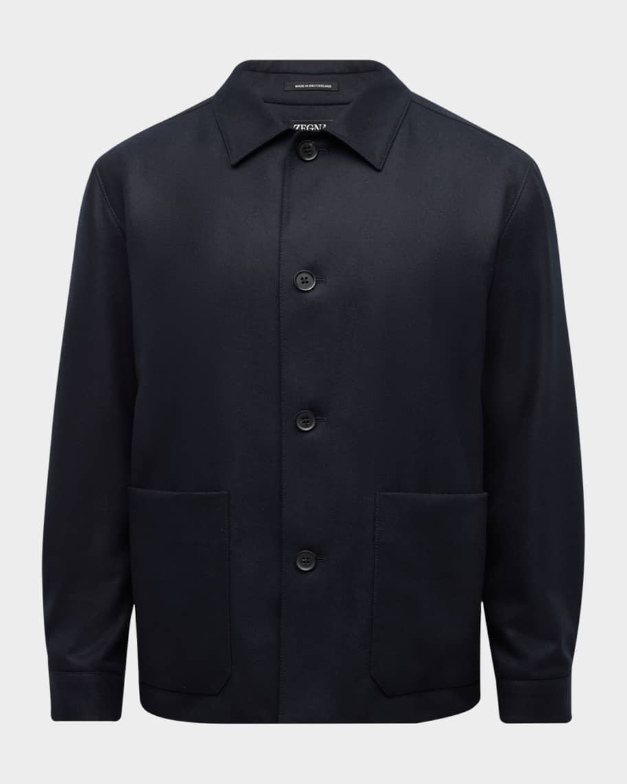 ZEGNA Men's Wool Button-Front Chore Jacket | Neiman Marcus