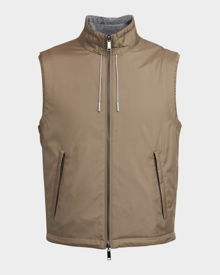 ZEGNA Men's Solid Reversible Microfiber Vest | Neiman Marcus