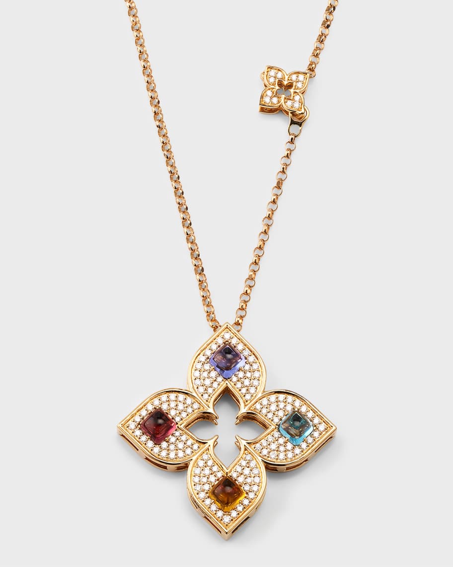 Roberto Coin 18K Rose Gold Pendant Necklace with Semiprecious Stones ...