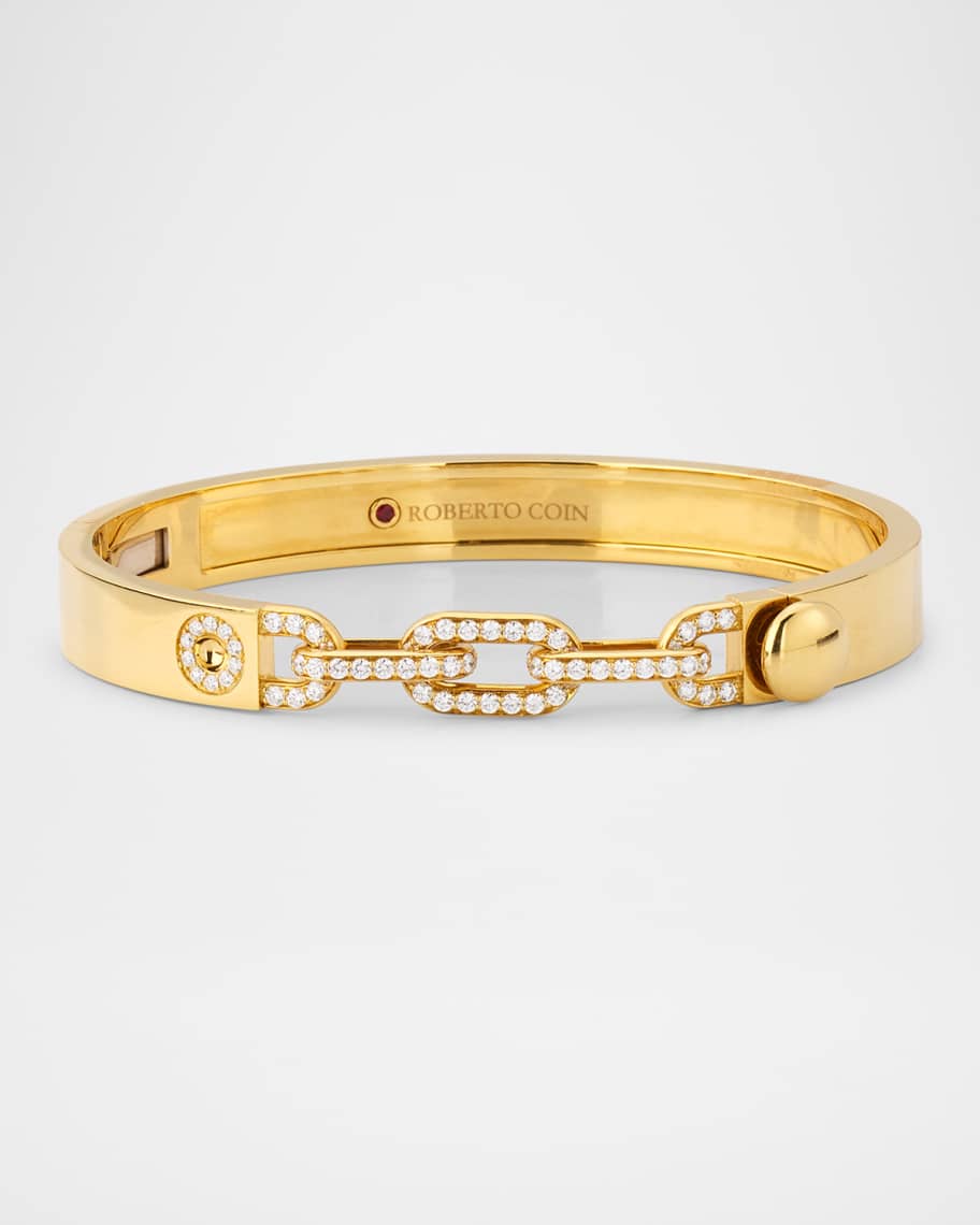 Roberto Coin 18K Yellow Gold Navarra Diamond Bangle Bracelet | Neiman ...