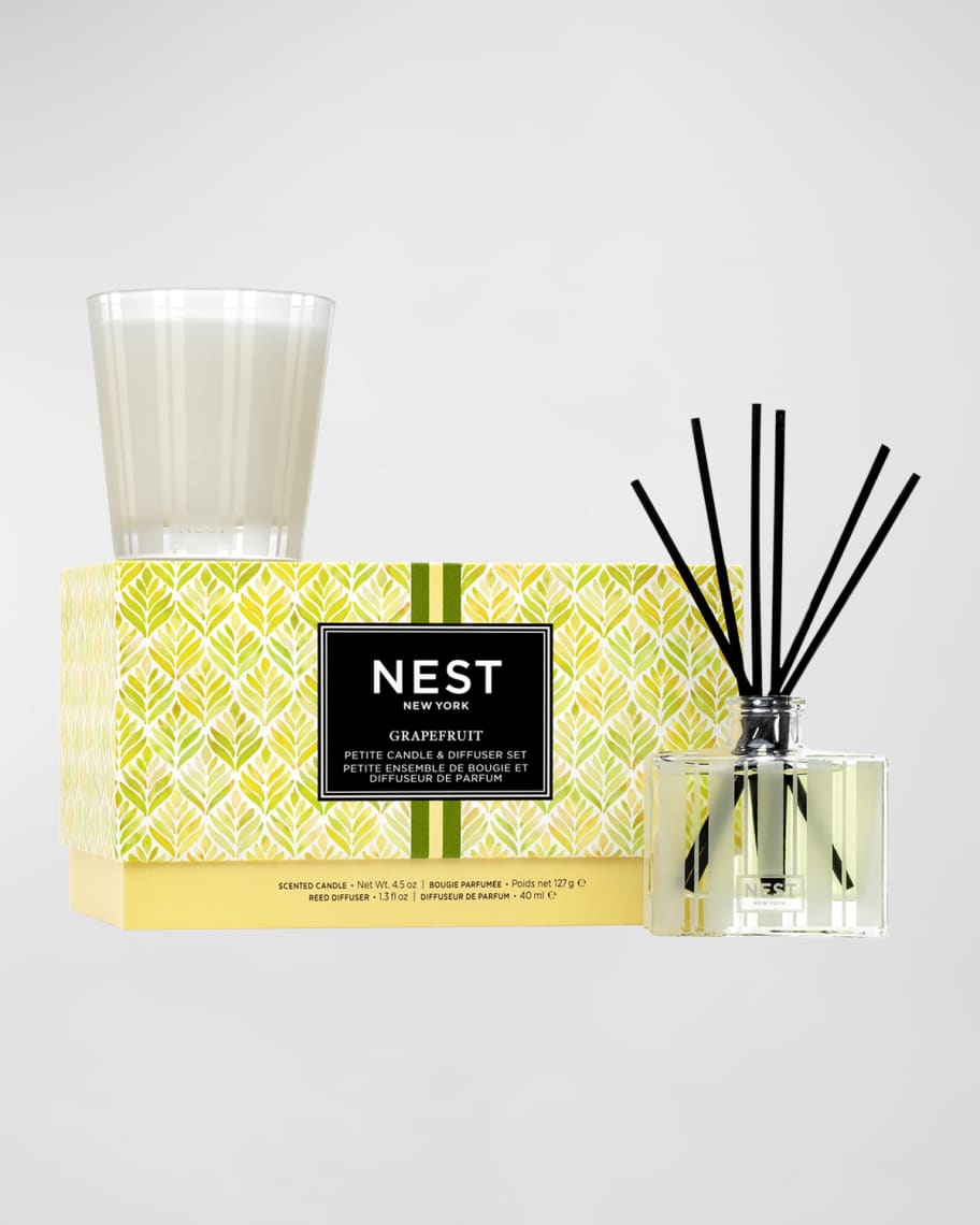 NEST New York Grapefruit Petite Candle & Petite Reed Diffuser Set ...