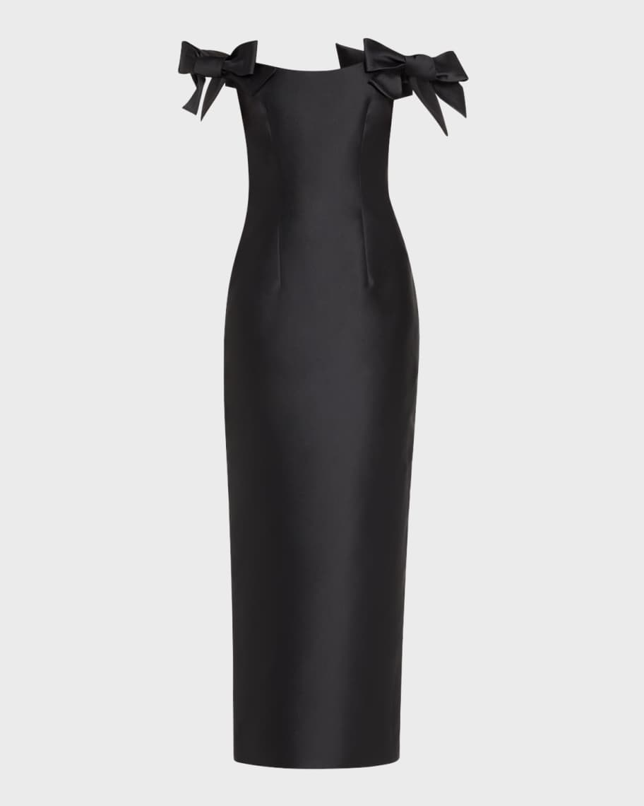 Monique Lhuillier Off-Shoulder Bow Gown | Neiman Marcus