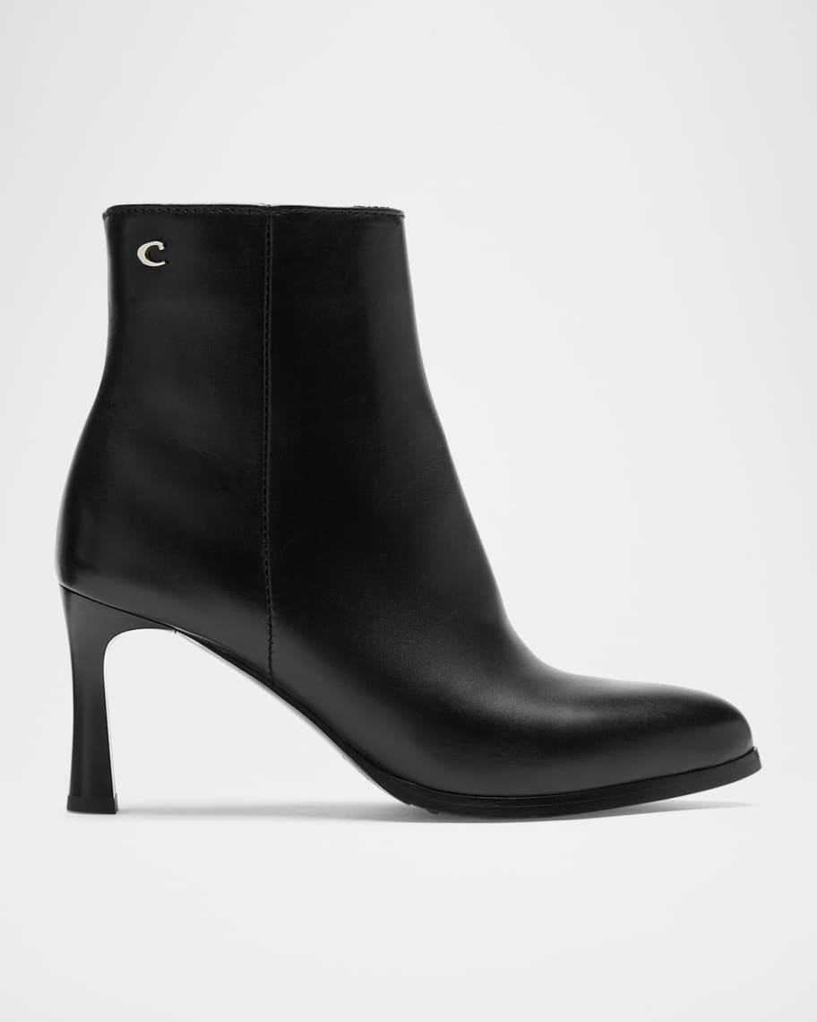 La Canadienne Ellenor Leather Stiletto Booties | Neiman Marcus