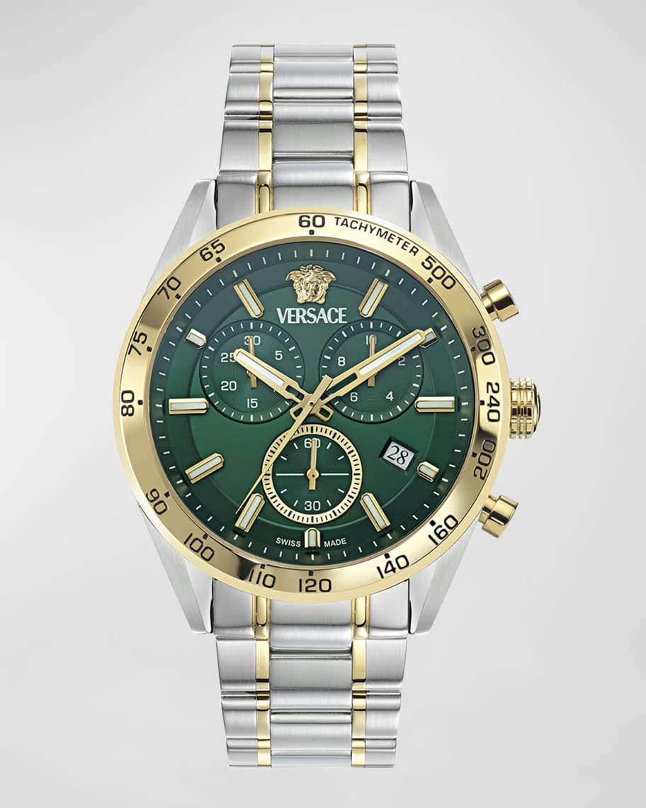 Versace Men's V-Code 41mm Two-Tone Chronograph Watch | Neiman Marcus