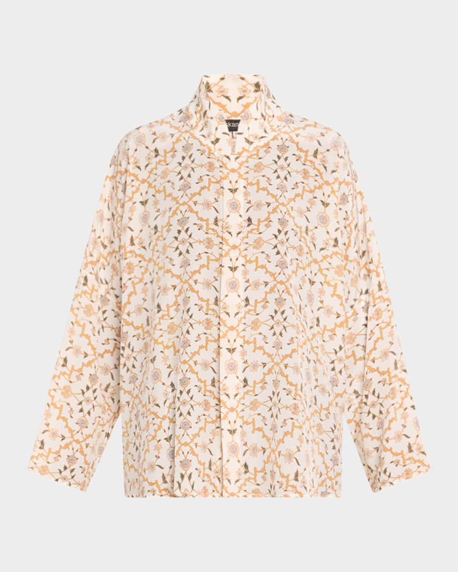 Eskandar Chinese Imperial Shirt with Chinese Collar (Mid Plus Length ...