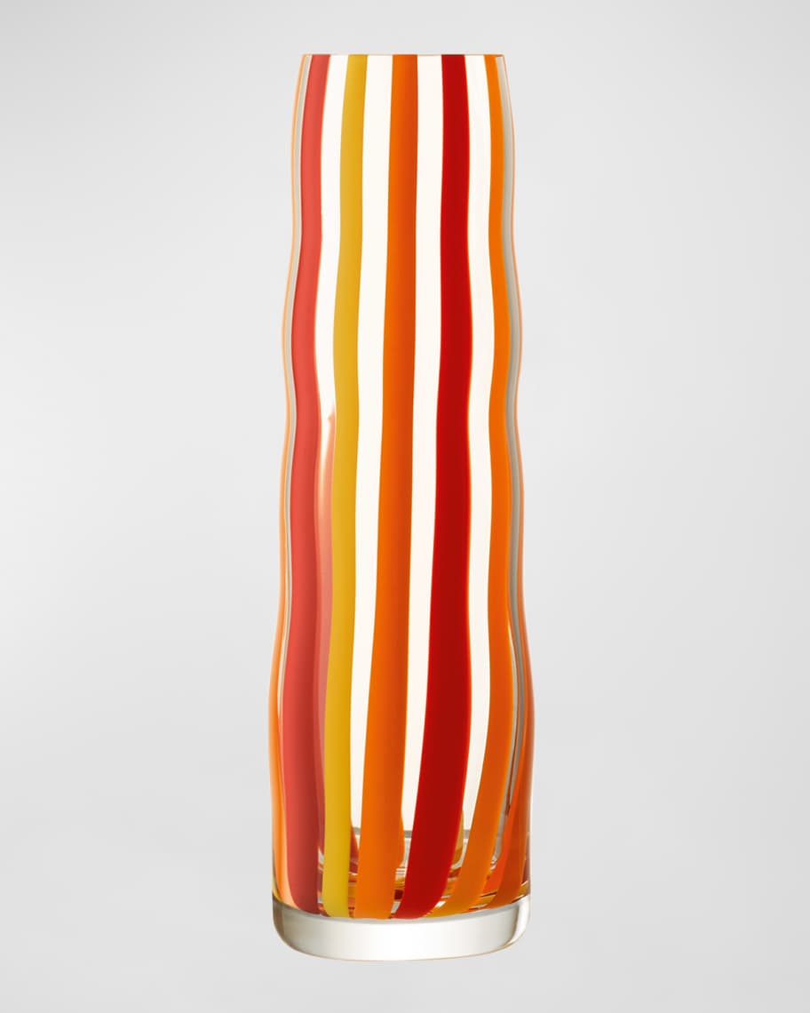 LSA Folk 12.5" Vase, Orange/Red/Yellow | Neiman Marcus