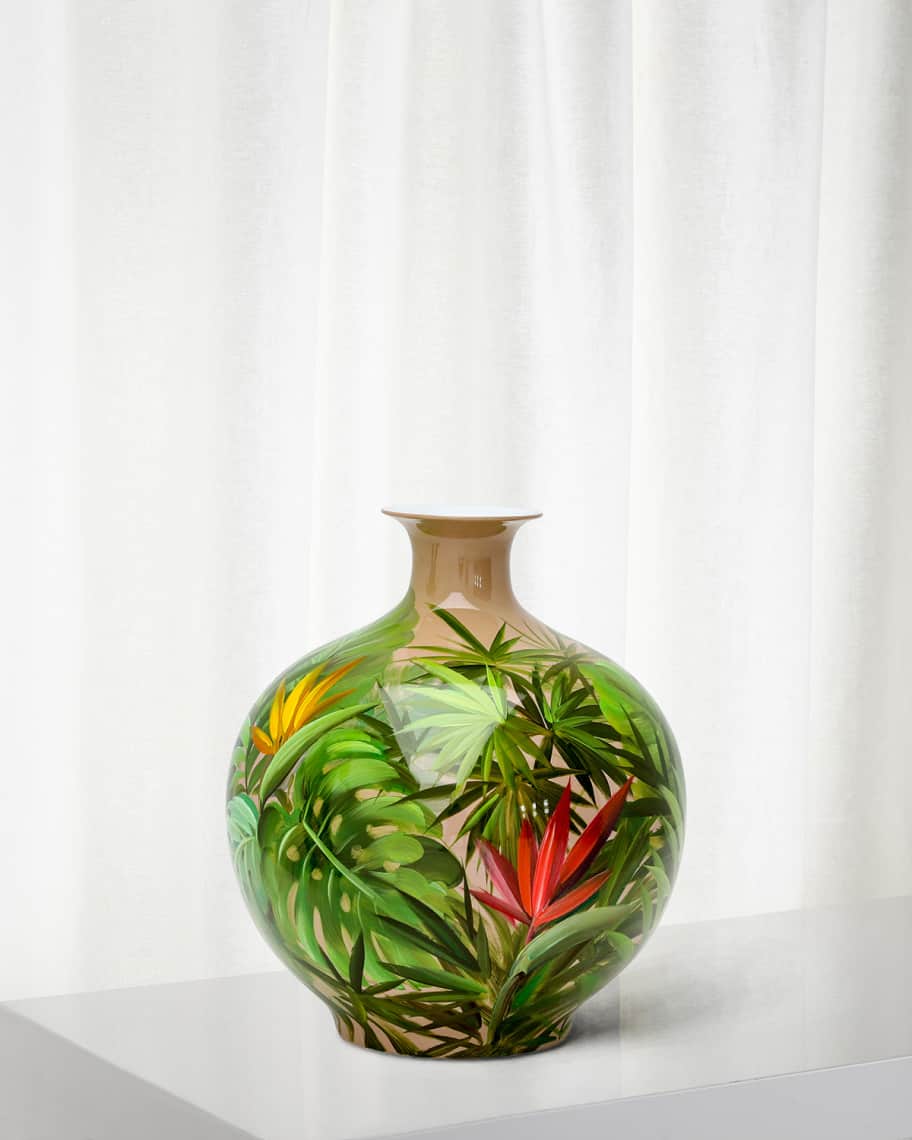 Winward Home Handpainted Greenery Bottle Vase | Neiman Marcus