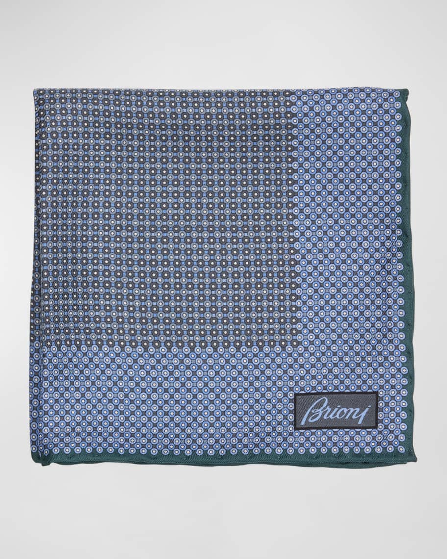 Brioni Men's Circle-Print Pocket Square | Neiman Marcus