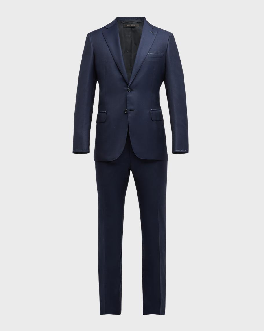 Brioni Men's Windowpane Wool Suit | Neiman Marcus