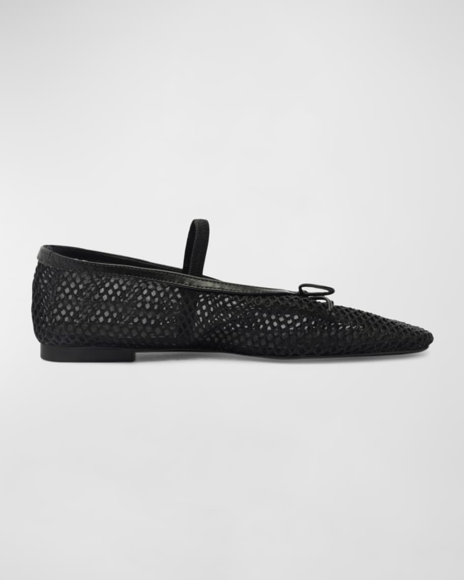 Schutz Arissa Mesh Net Bow Ballerina Flats | Neiman Marcus