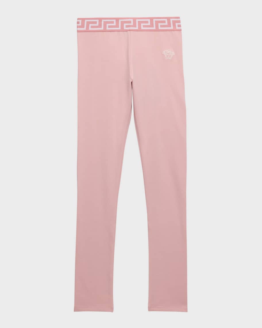 Versace Girl's Greca Border Active Leggings, Size 4-6 | Neiman Marcus