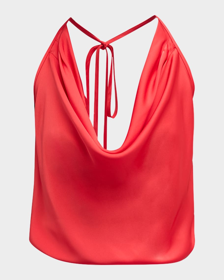 Ramy Brook Hettie Halter Cowl-Neck Blouse | Neiman Marcus