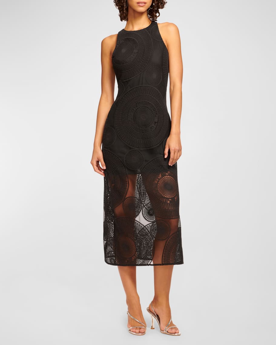 Ramy Brook Olga Embroidered Midi Dress | Neiman Marcus