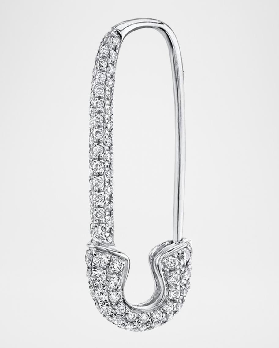 Anita Ko 18K White Gold Diamond Safety Pin Earring, Single (Right ...