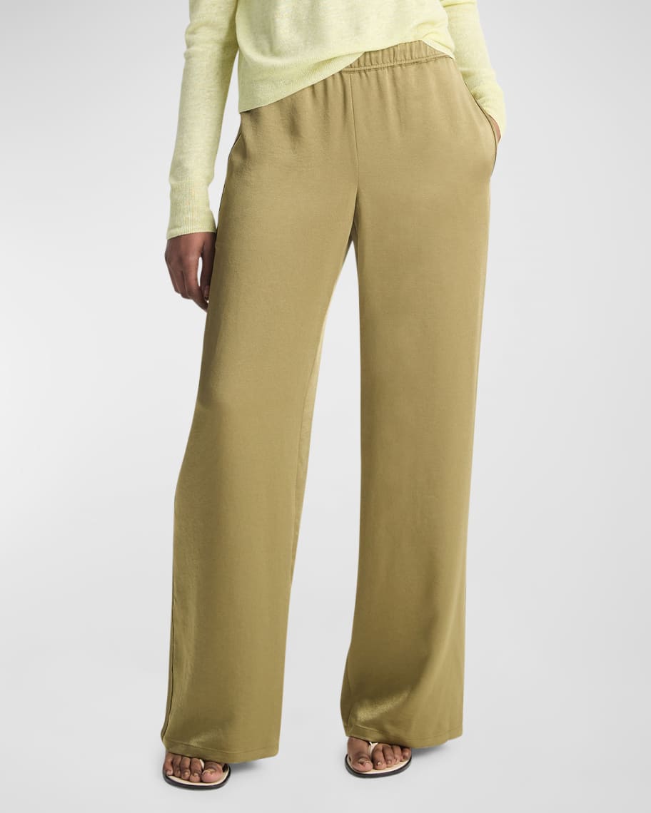 Vince Mid-Rise Side Strap Wide-Leg Pants | Neiman Marcus