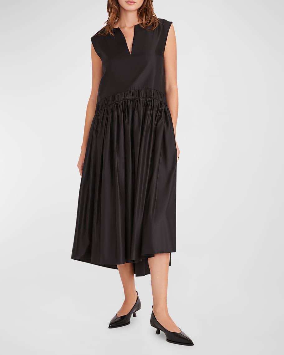Merlette Glarus Sleeveless Smocked Midi Dress | Neiman Marcus