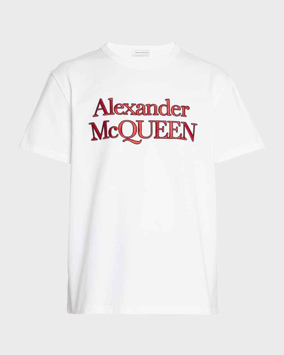 McQueen Men's Embroidered Logo T-Shirt | Neiman Marcus