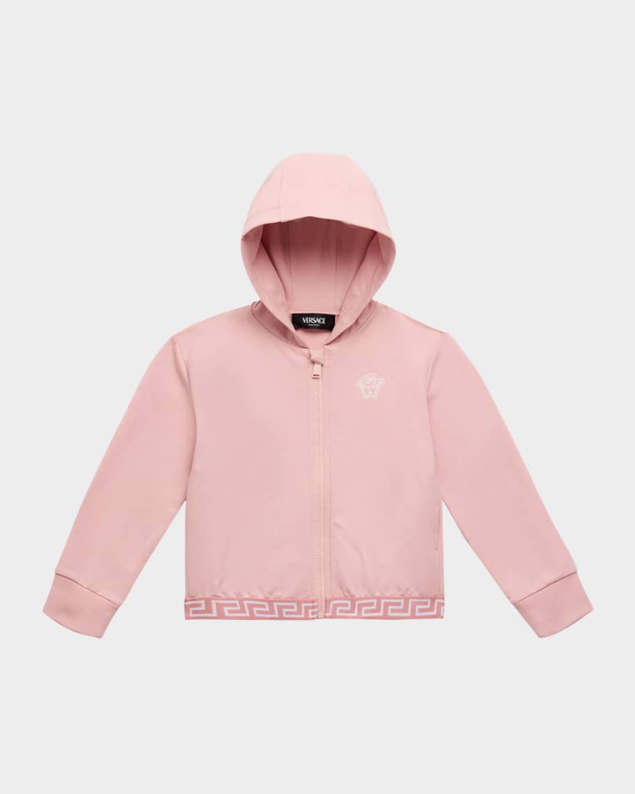 Versace Girl's Greca Trim Hoodie, Size 9M-3 | Neiman Marcus
