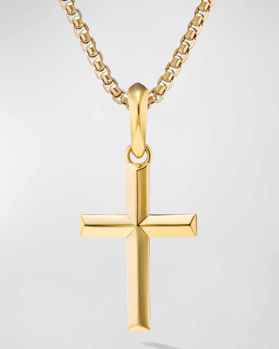 David Yurman Men's Cross Pendant in 18K Gold, 24mm | Neiman Marcus