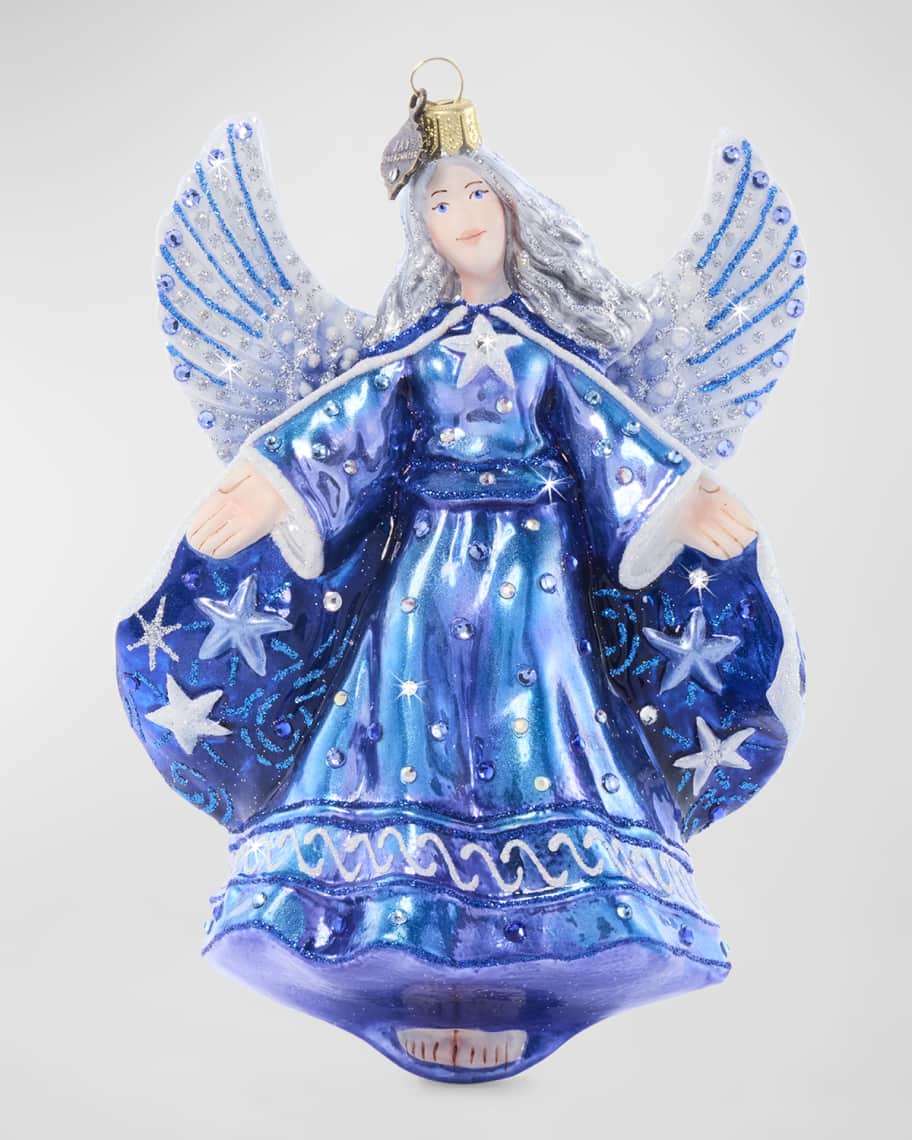 Jay Strongwater Night Angel Glass Christmas Ornament | Neiman Marcus