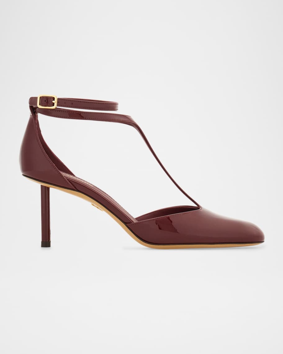 Ferragamo Lysandra T-Bar Patent Pumps | Neiman Marcus