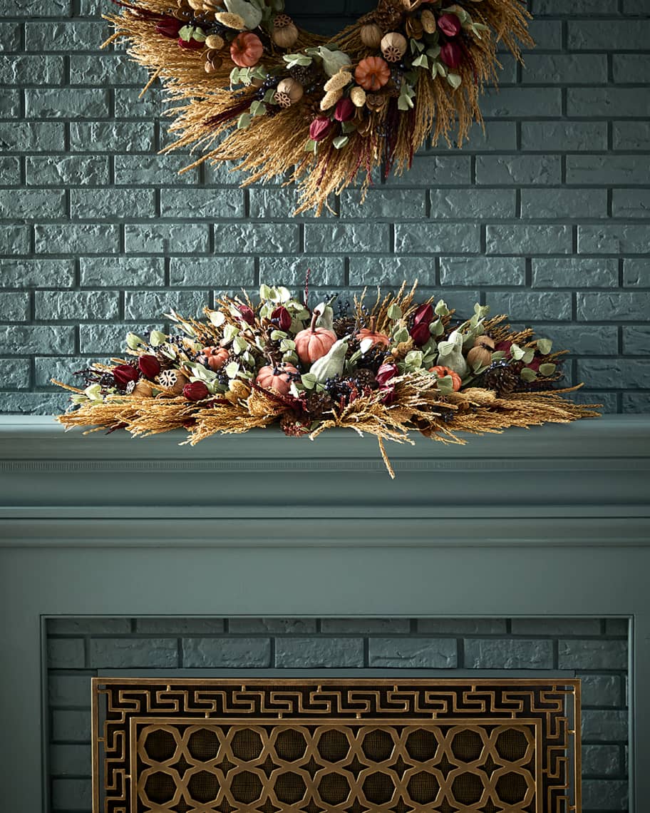 Neiman Marcus 46" Autumn Harvest Mantel Garland | Neiman Marcus