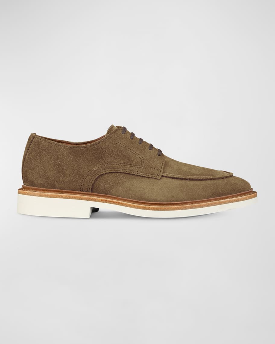 Allen Edmonds Men's Waylon Suede Moc-Toe Derby Shoes | Neiman Marcus