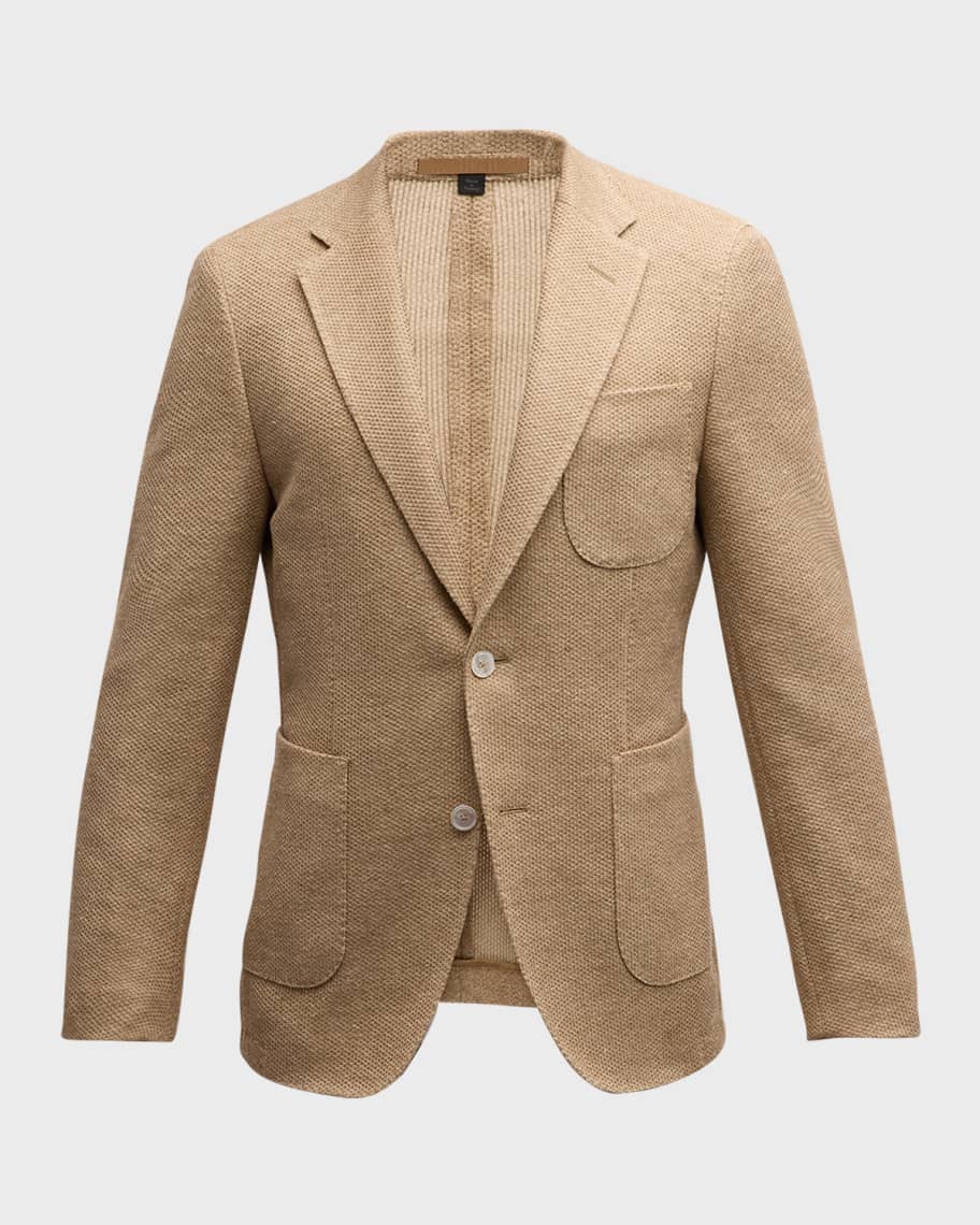 BOSS Camel Men's Linen Two-Button Sport Coat | Neiman Marcus