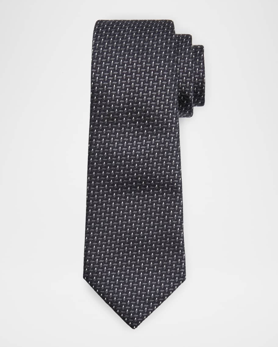 Giorgio Armani Men's Silk Raised Cubes Tie | Neiman Marcus