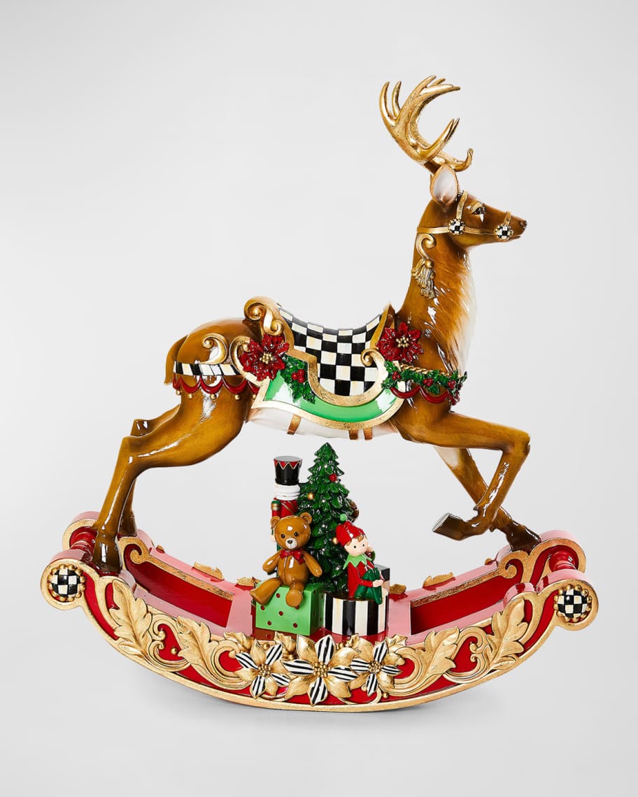 MacKenzie-Childs Traditional Christmas Illuminated Rocking Reindeer ...