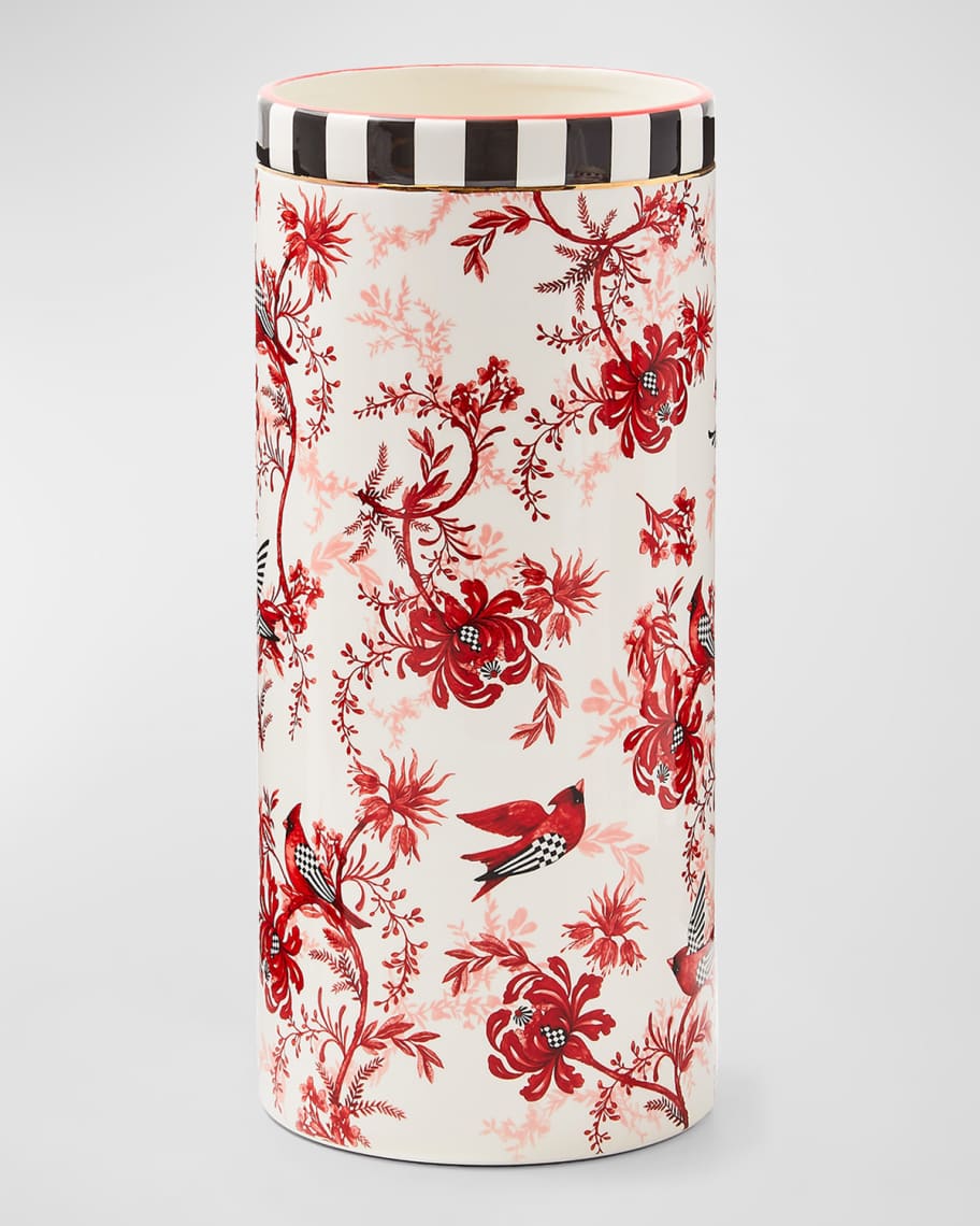 MacKenzie-Childs Cardinal Toile Tall Vase, 15" | Neiman Marcus