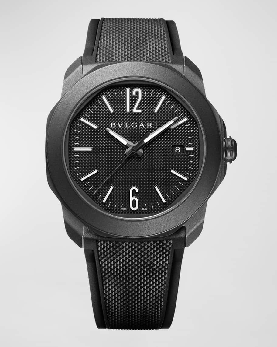 BVLGARI 41mm Octo Roma Automatic Watch with Black Dial | Neiman Marcus