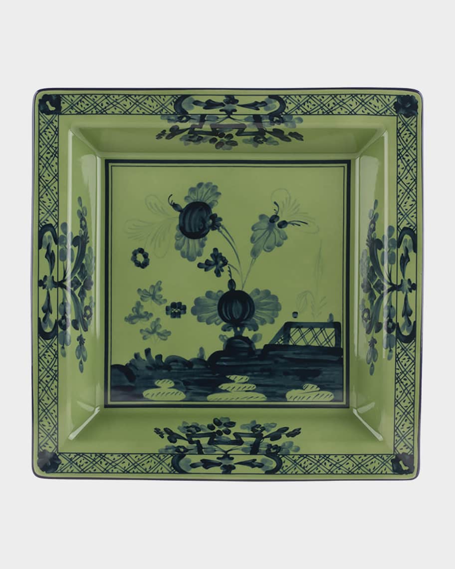 GINORI 1735 Malachite Squared Porcelain Tray | Neiman Marcus